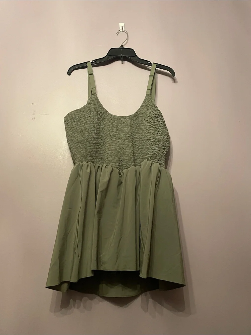 aerie | Dresses | Offline Aerie Olive Green Smocked Sundress With Built ...